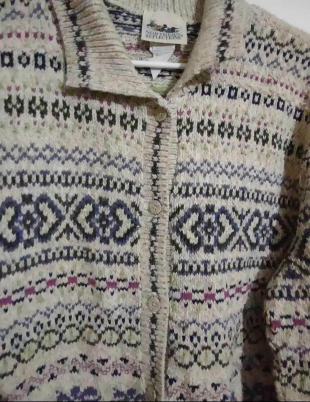 Vintage Northern Reflections Wool Cotton Blend Sweater Cottagecore ...
