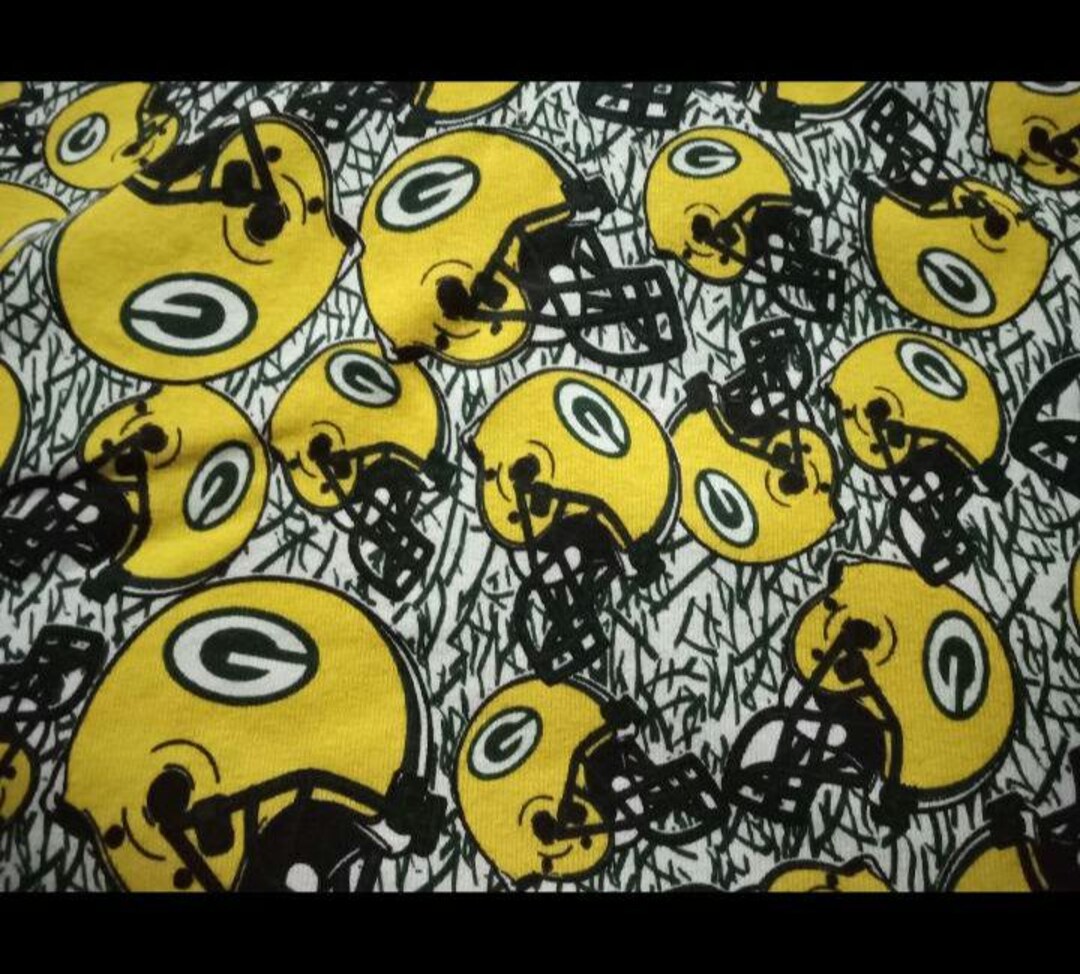 Vintage NFL Green Bay Packers Football Helmet Logo Fabric Material ...