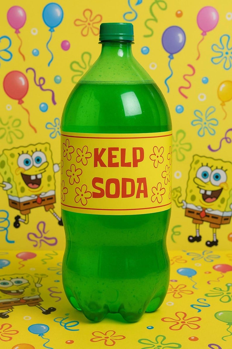 Kelp Soda Label: Spongebob Party, 2 Liter Bottle (digital Download ...