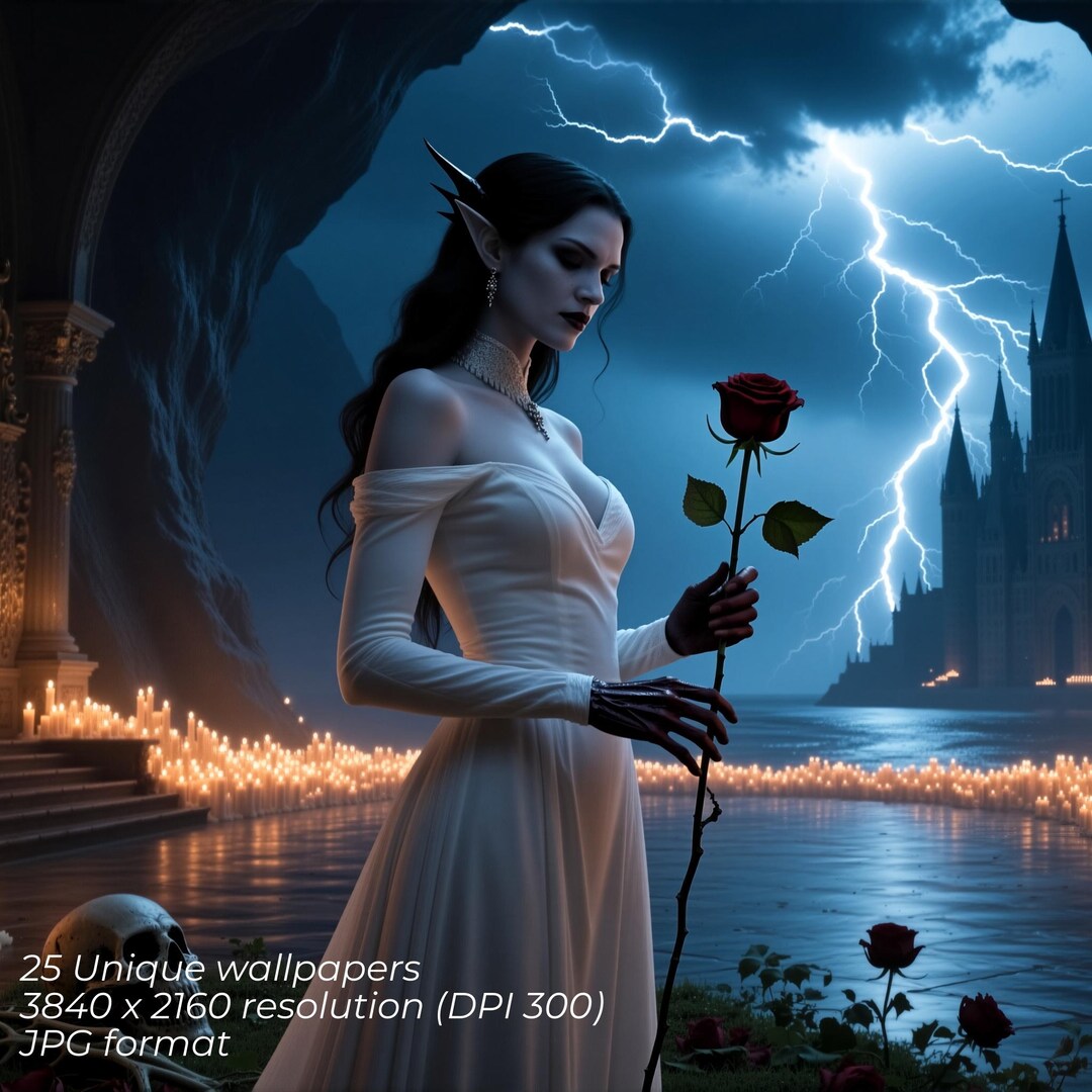 Vampire Lord Castle Wallpaper 4K: Dark Gothic Scenery (digital Download ...