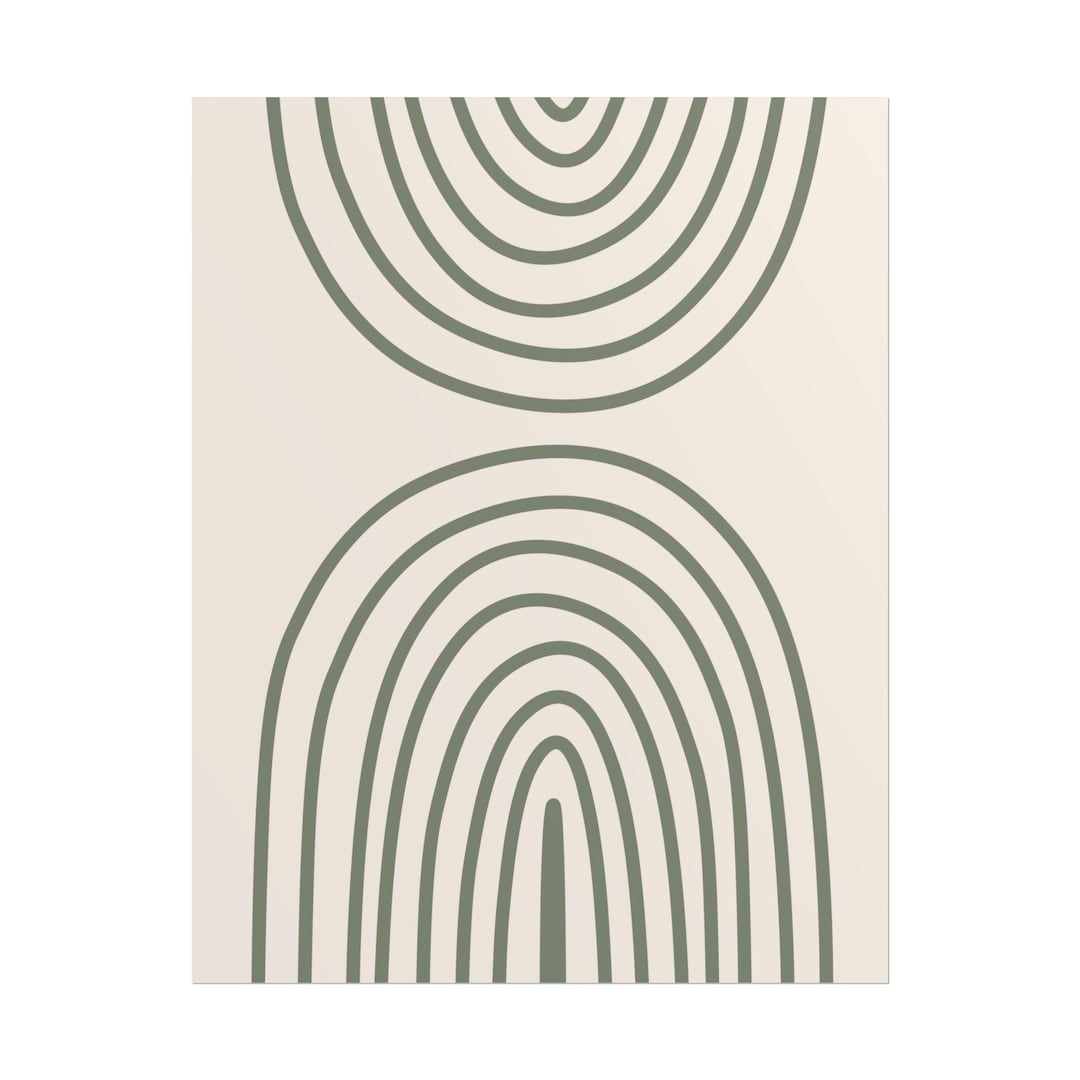 Minimalist Wall Art Set - Neutral Curved Arches Print - Contemporary ...