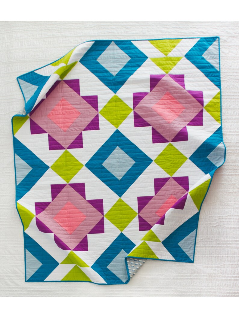 Pop Blossoms PDF Quilt Pattern for Baby Throw and Queen | Etsy