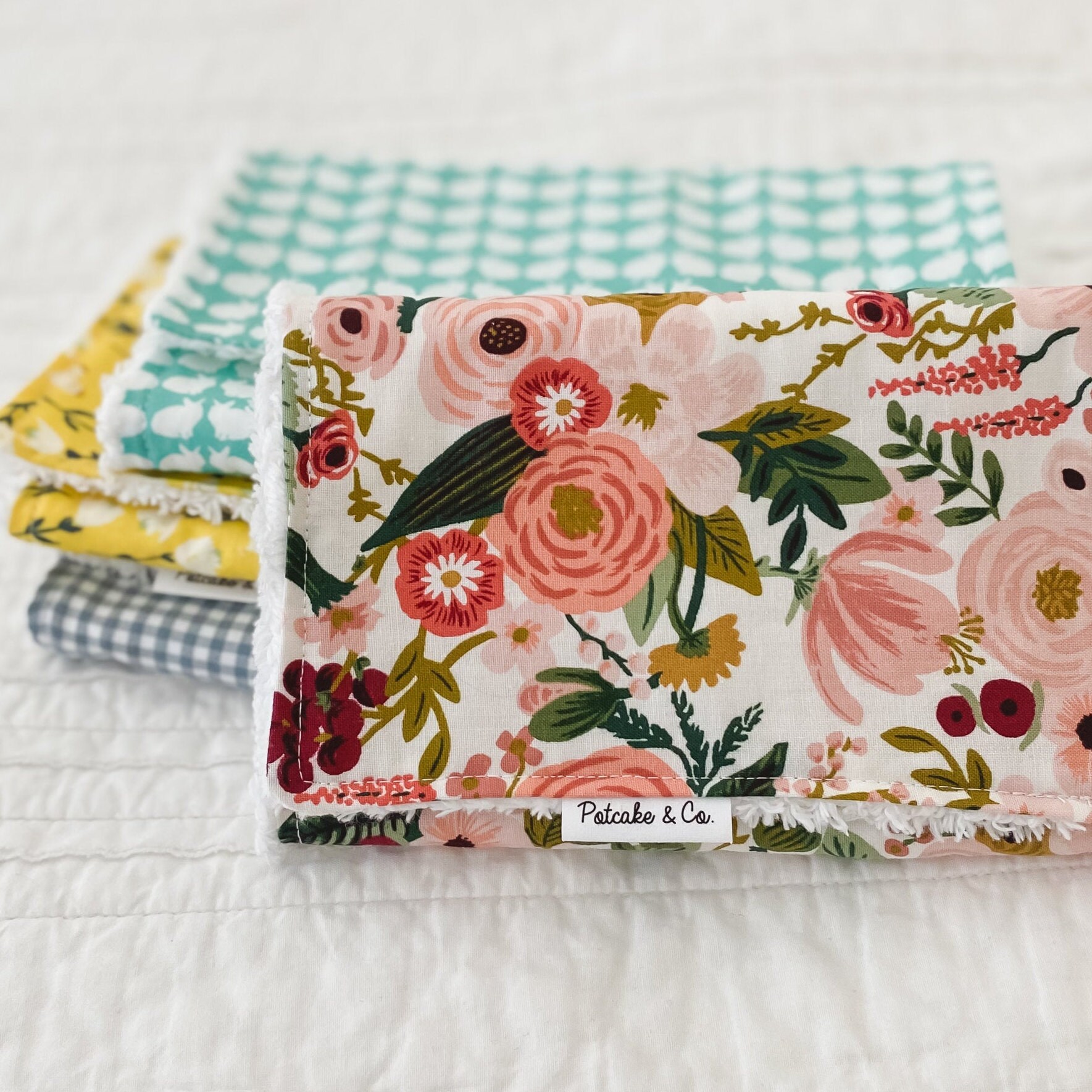 Cotton Chenille Burp Cloth Rifle Paper Co. Floral Burp Cloth - Etsy