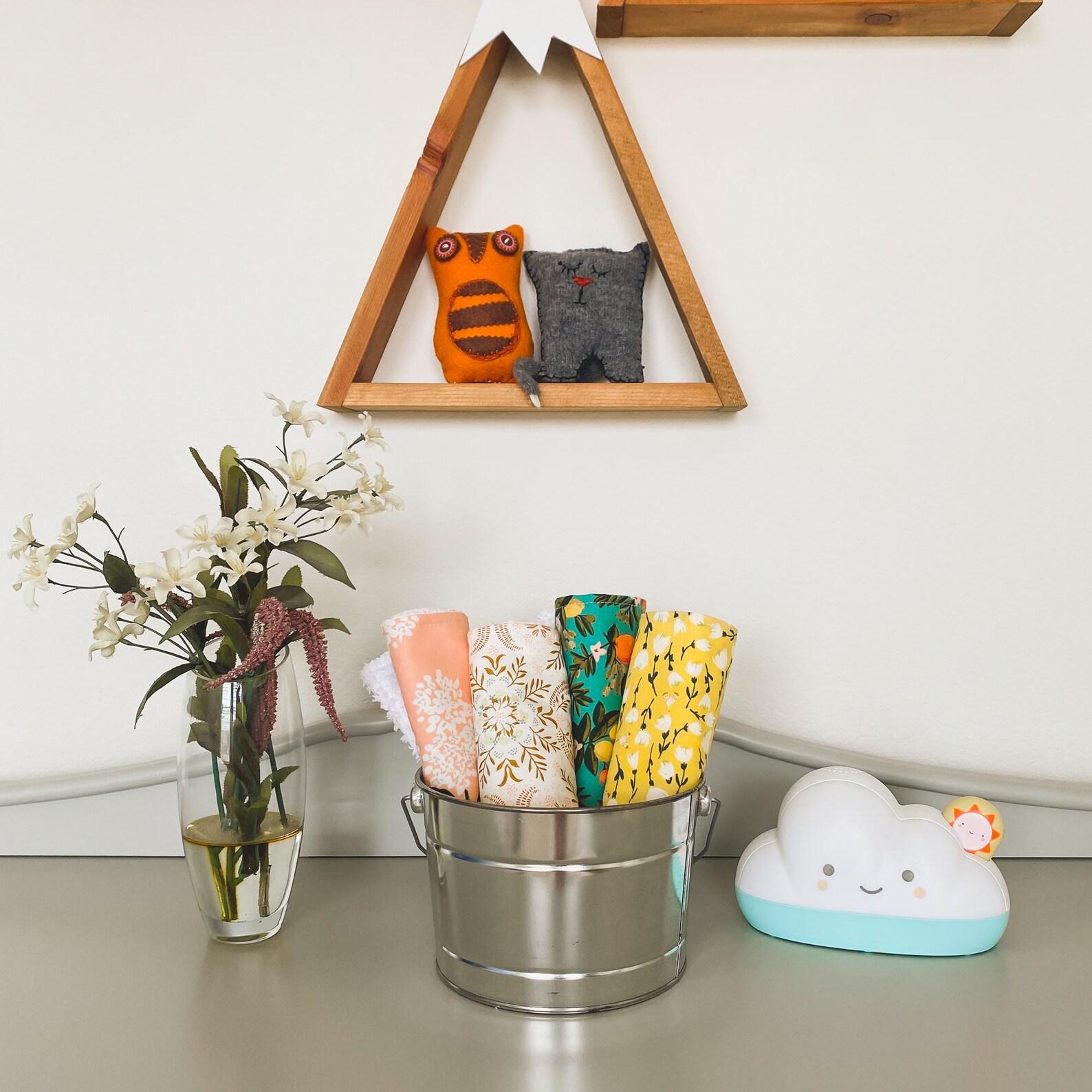 Teal Citrus Floral Burp Cloth for Baby Rifle Paper Co. Cotton Chenille ...