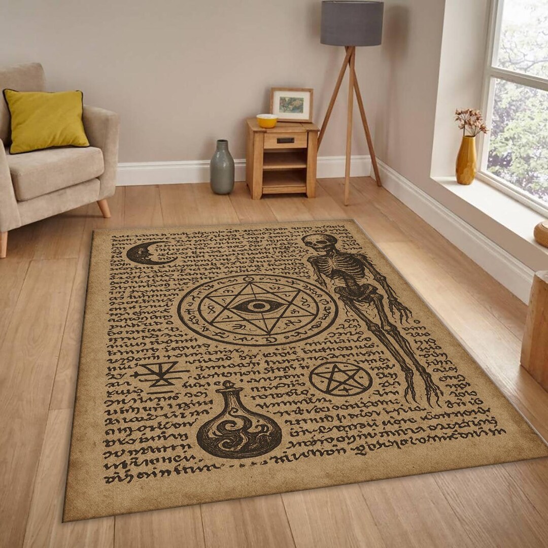 Goth Occult Rug, Dark Academia Area Rug | Witchy Decor Carpet ...