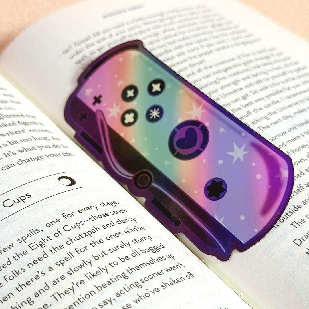Holographic Rainbow Video Game Controller Bookmark: Luvcon - Etsy