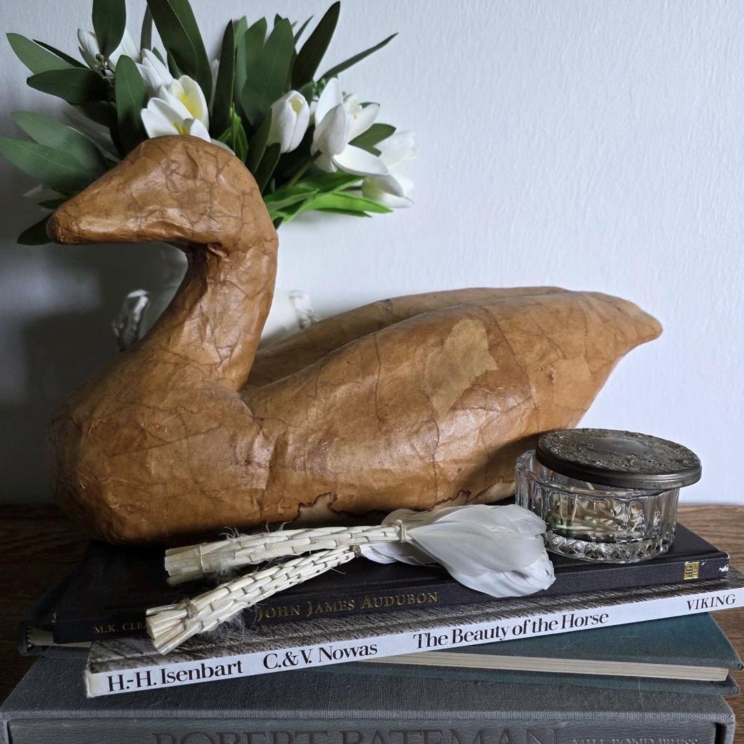 Vintage Paper Mache Duck Decoy: Folk Art Farmhouse Figurine - Etsy