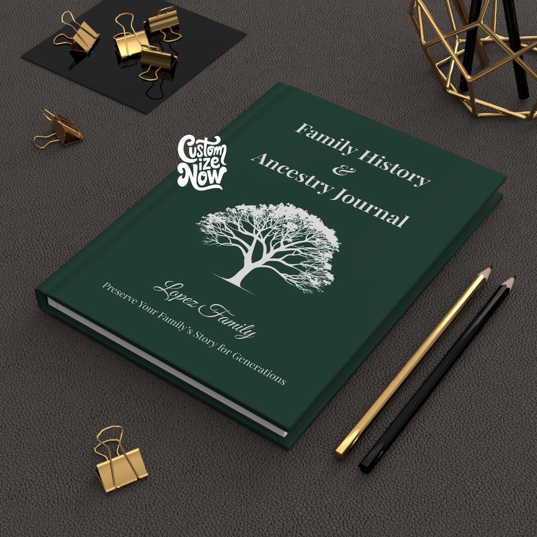 Personalized Family History Journal – Custom Family Tree Legacy Book ...