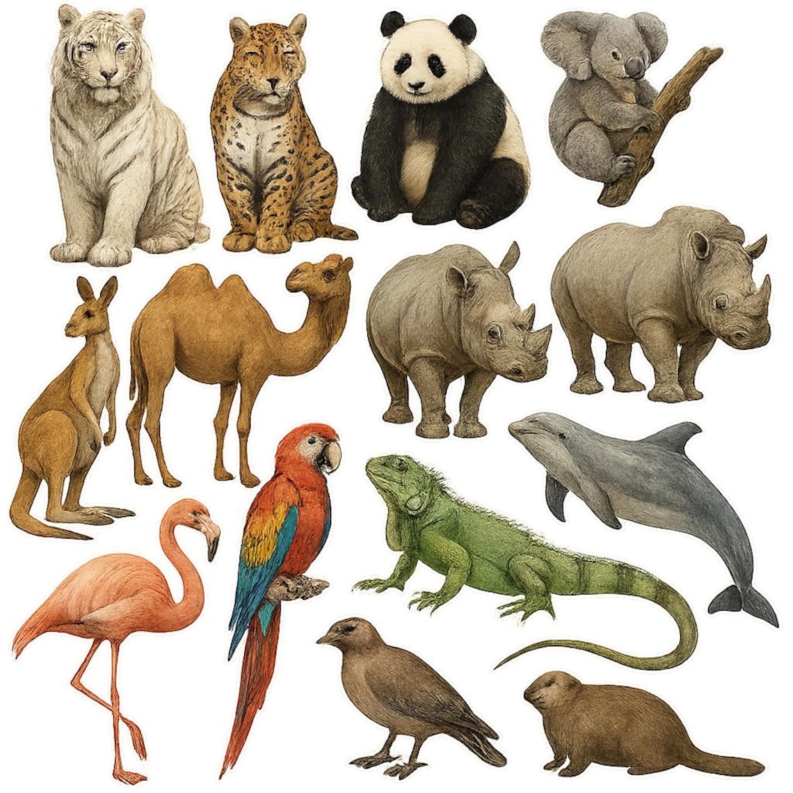 300+ Animal Clipart Bundle – Watercolor Cartoon PNG Illustrations ...