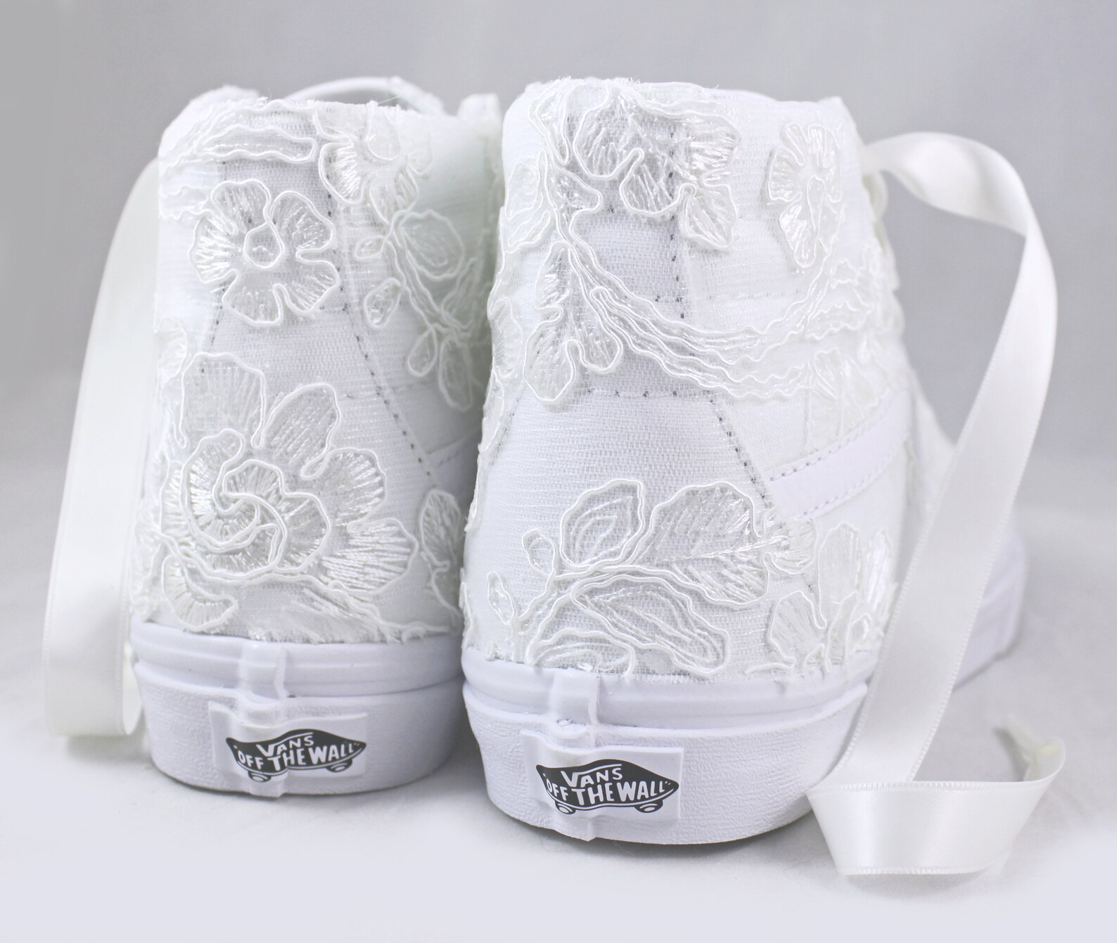 Ivory Lace Bridal Vans Sk8-hi: Floral Wedding Sneakers - Etsy