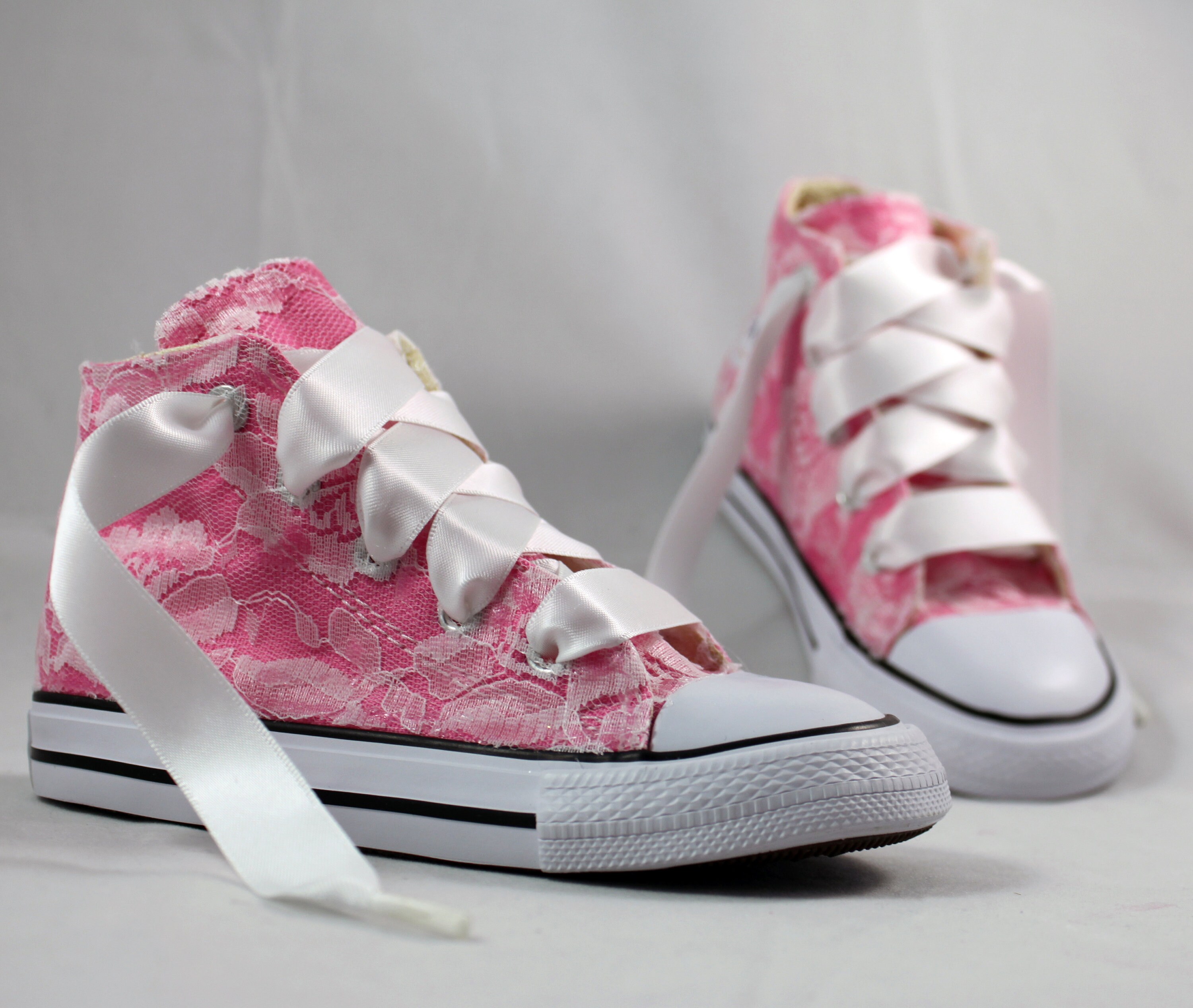 6 Custom Girls Converses For Michalyne Taylor - Lace Converses -- Girls ...