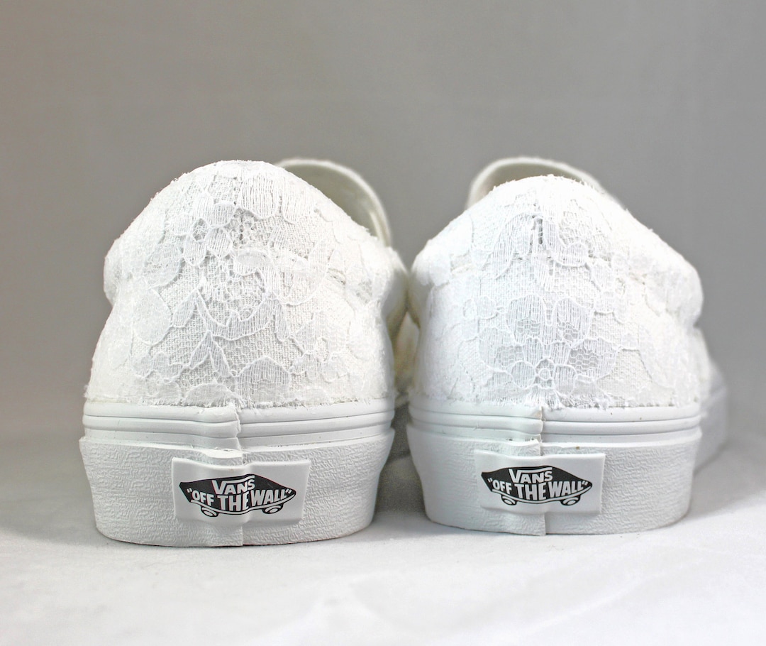 Lace Bridal Vans: Ivory Wedding Slip-on Sneakers - Etsy