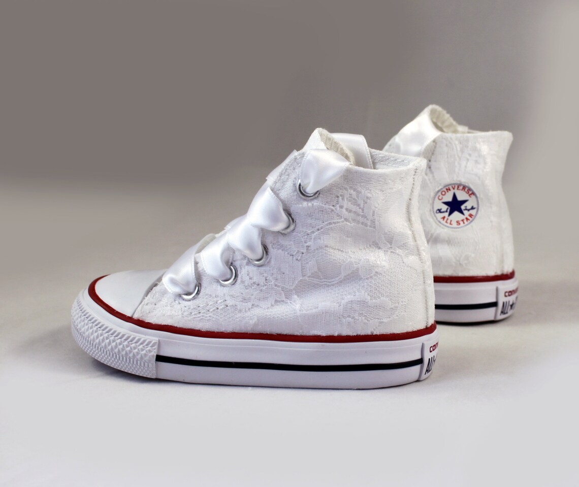 Lace Custom Girls Converses Lace Converses white Lace - Etsy