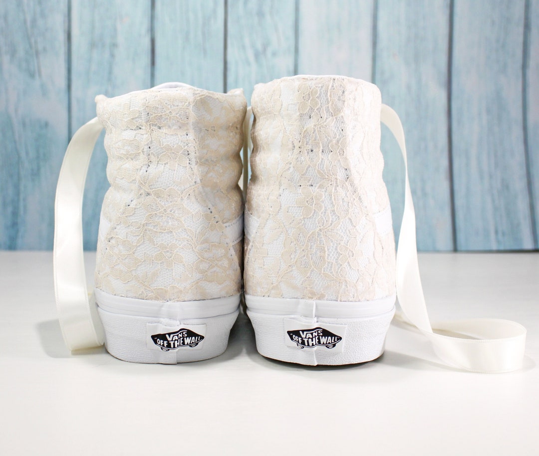 Champagne or Ivory Lace Bridal Vans Sk8-hi Garden Lace --lace Vans ...