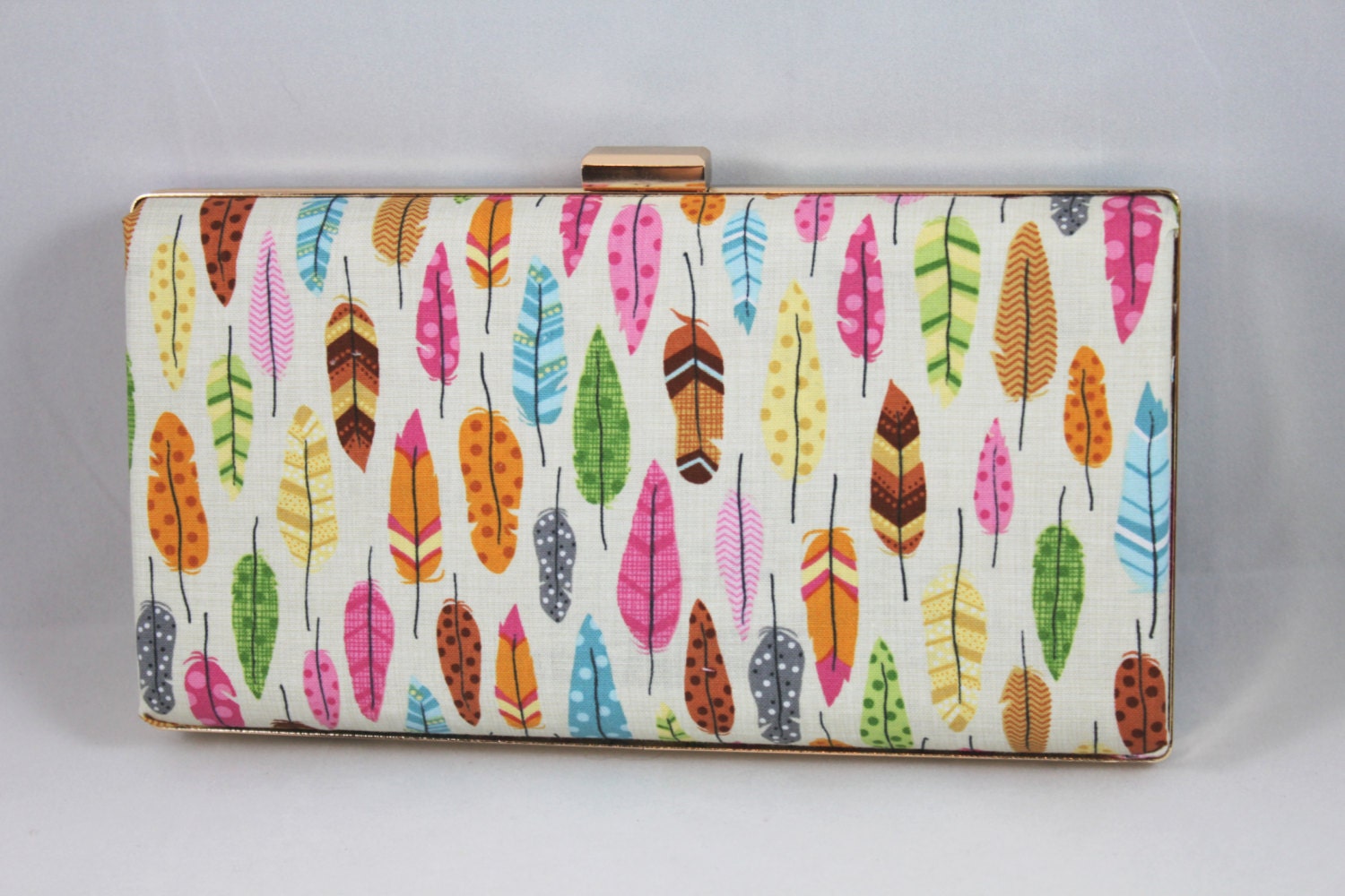 Large Cream Feather box clutch