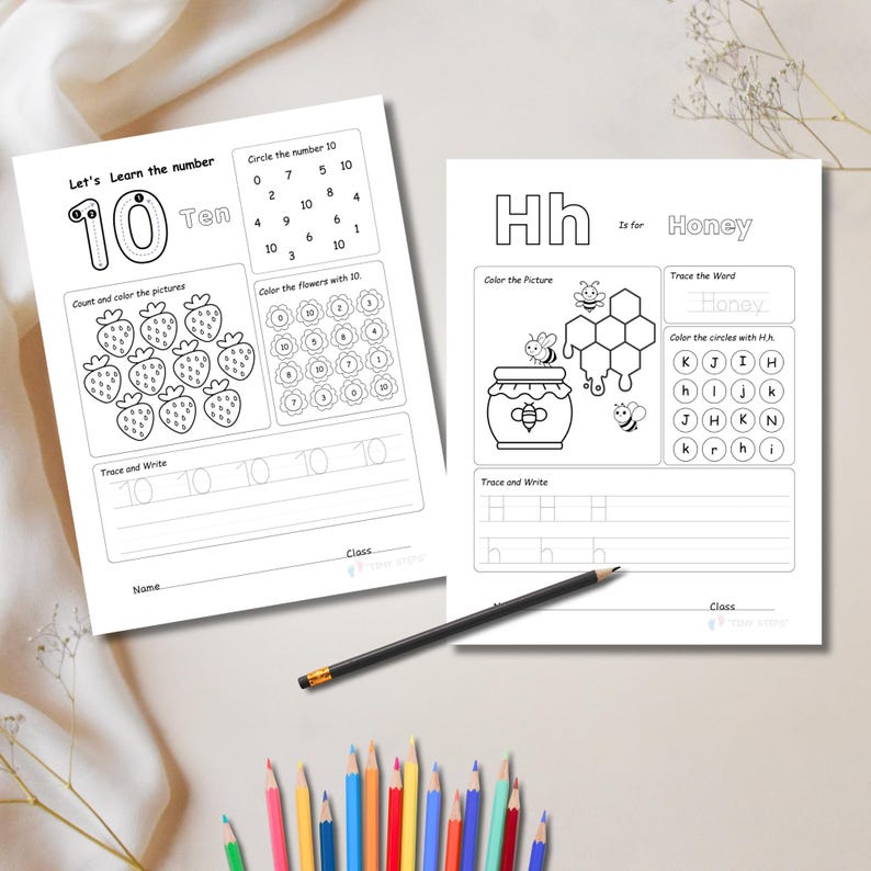 A–Z Alphabet & Numbers Tracing Worksheets for Kids | Learn to Write ...