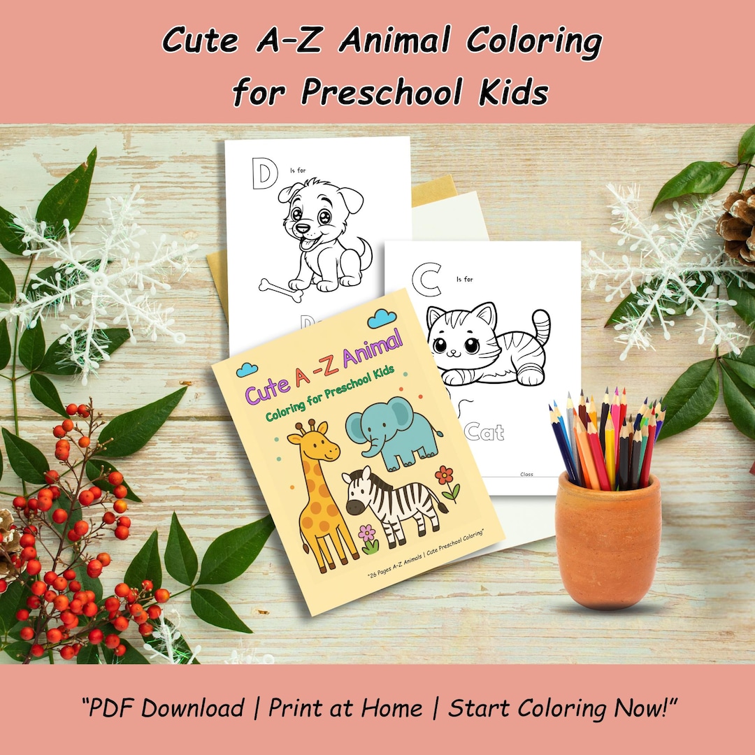 A-Z Animal Coloring Book, Alphabet Worksheets, Preschool Activities ...