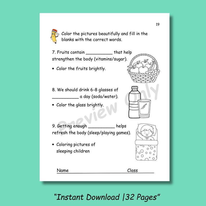 Grade 1 Science Worksheets | Materials, Seasons, Body & Health ...
