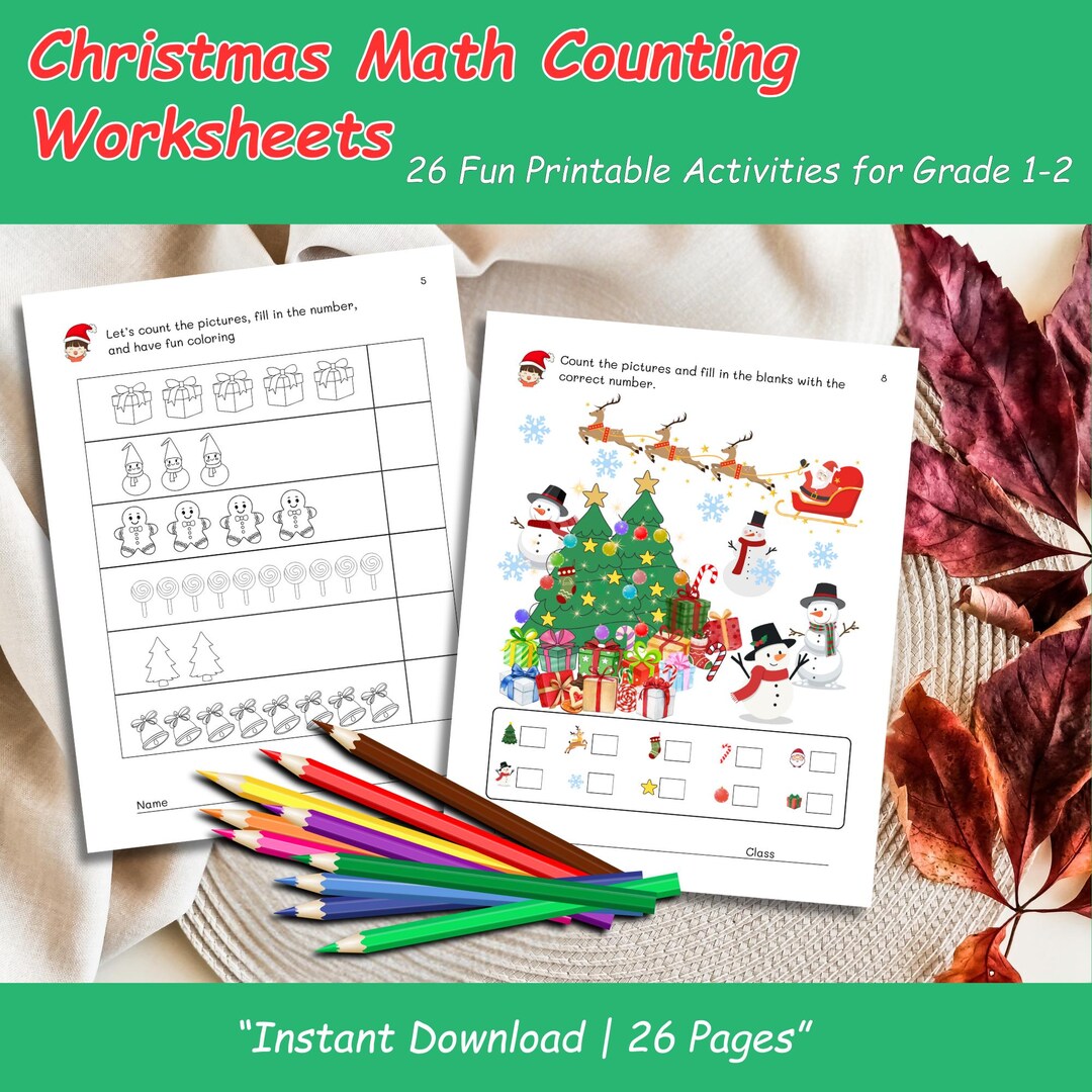 Christmas Math Worksheets: Number Order & Skip Counting (digital ...