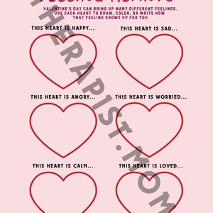 Valentine’s Day Feelings Worksheet | SEL Emotional Check-in | Therapy ...