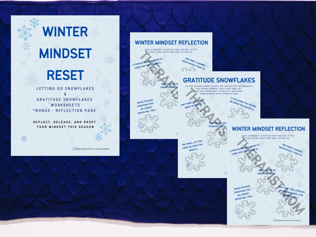 Winter Mindset Reset Worksheets | Snowflake Gratitude & Letting Go ...