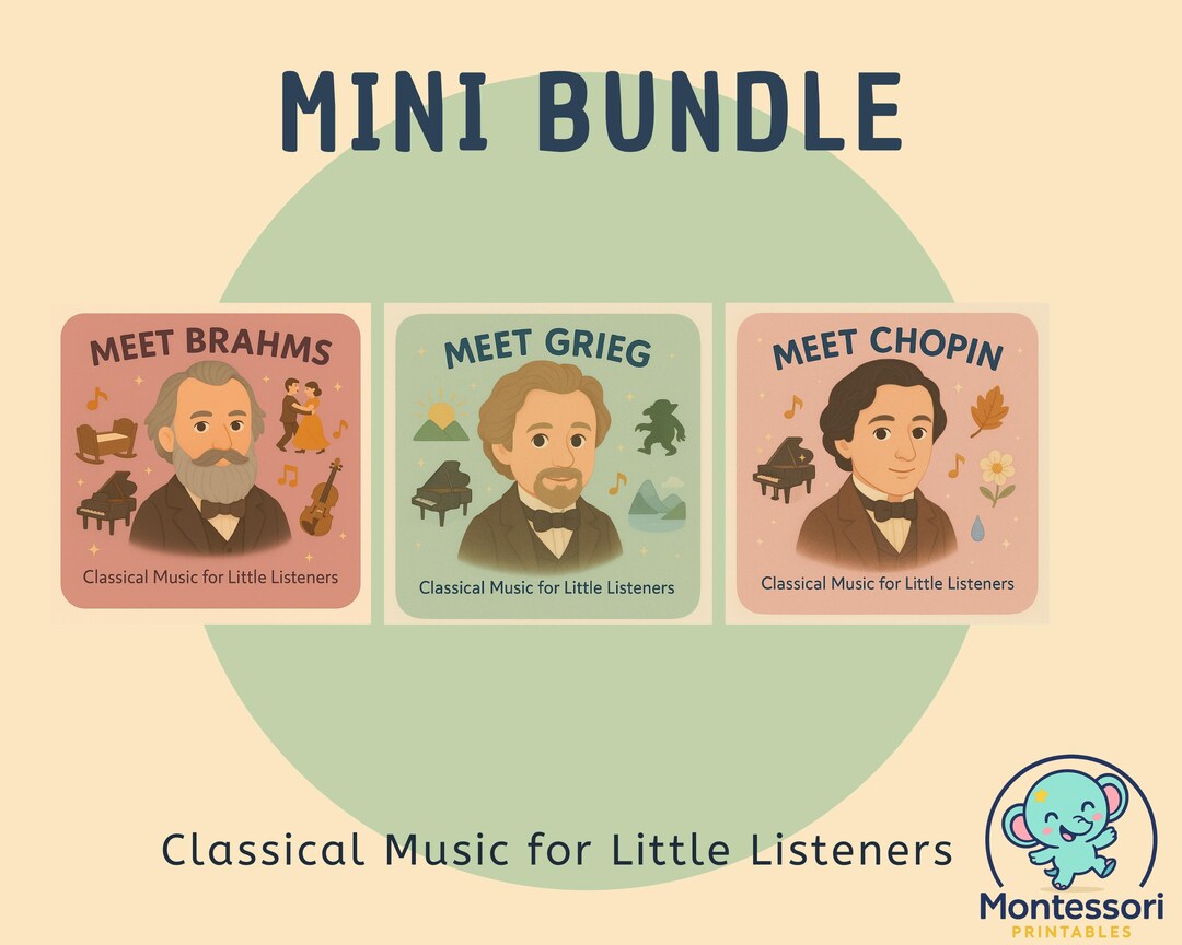 Meet the Composers Mini Bundle | Chopin Brahms Grieg | Printable Music ...