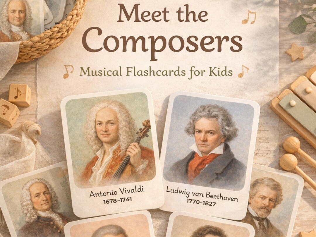 Montessori Composer Flashcards for Kids | Classical Music Learning (PDF ...
