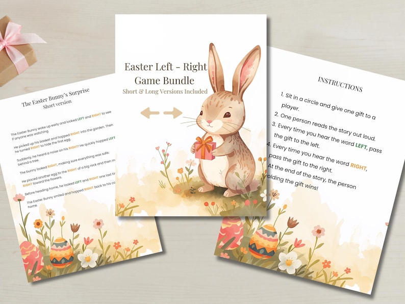 Easter Left Right Game | Kids Party Activity, Short & Long Stories ...