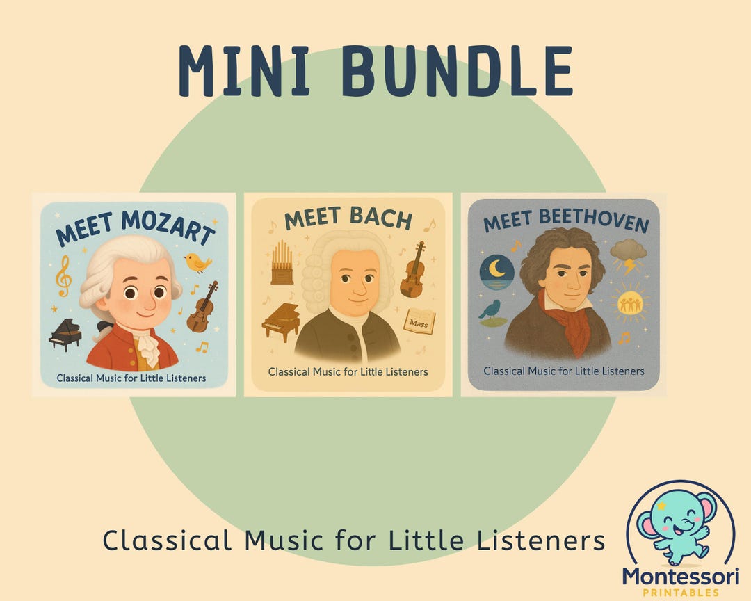 Meet the Composers Mini Bundle | Mozart Beethoven Bach | Printable ...