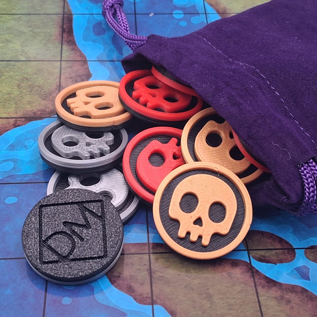 Dnd Monster Tokens | Skull | 3D Printed | TTRPG Battle Markers | Enemy ...
