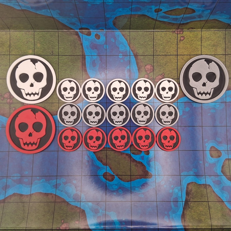 D&D Monster Tokens | Skull Combat Markers for Battle Map | Dungeons and ...
