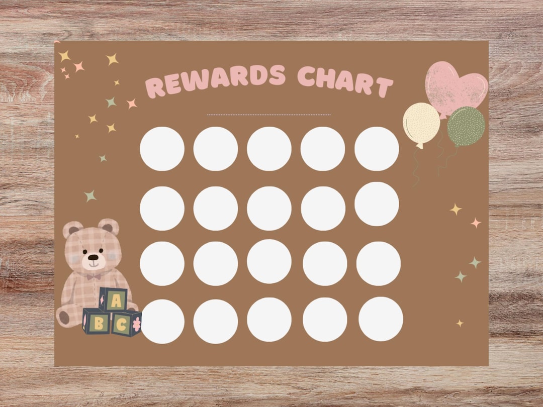 Teddy Bear Rewards Chart: Kids Chore & Behavior Tracker (PDF Download ...