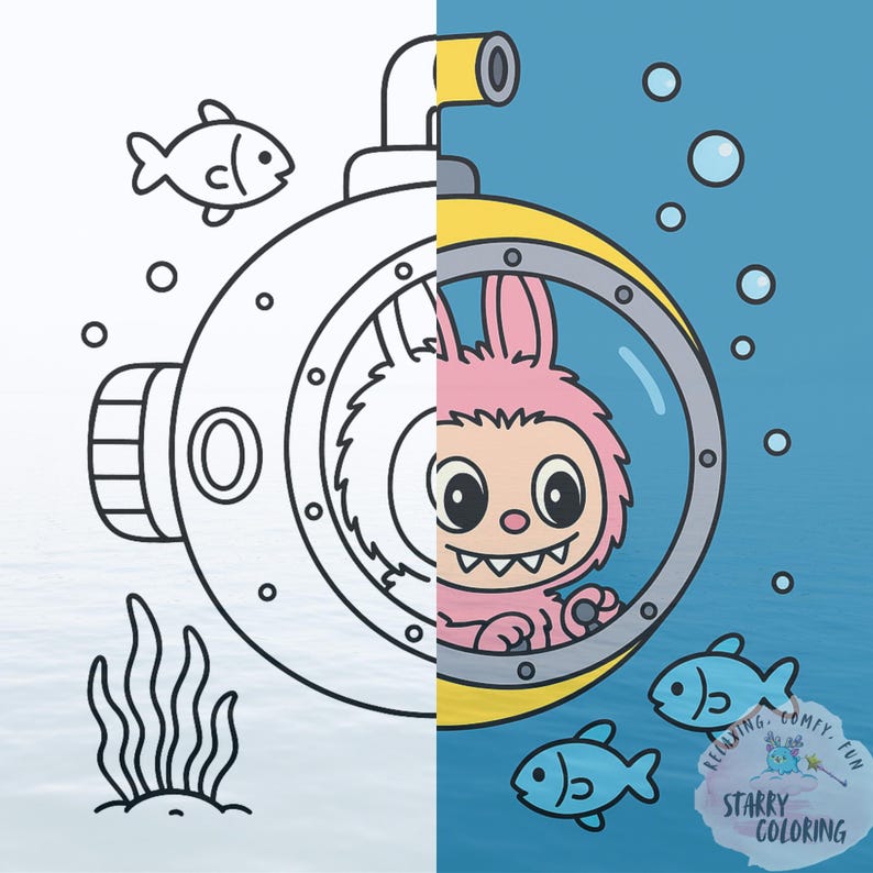 Lafufu - Labubu Coloring Pages | Cute Sea Animals Coloring Book | 20 ...