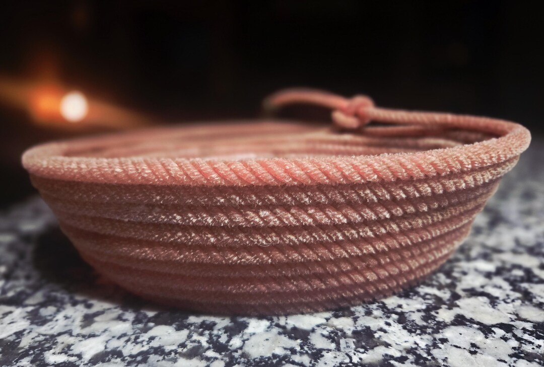 12" Desert Pink Rope Basket - Etsy