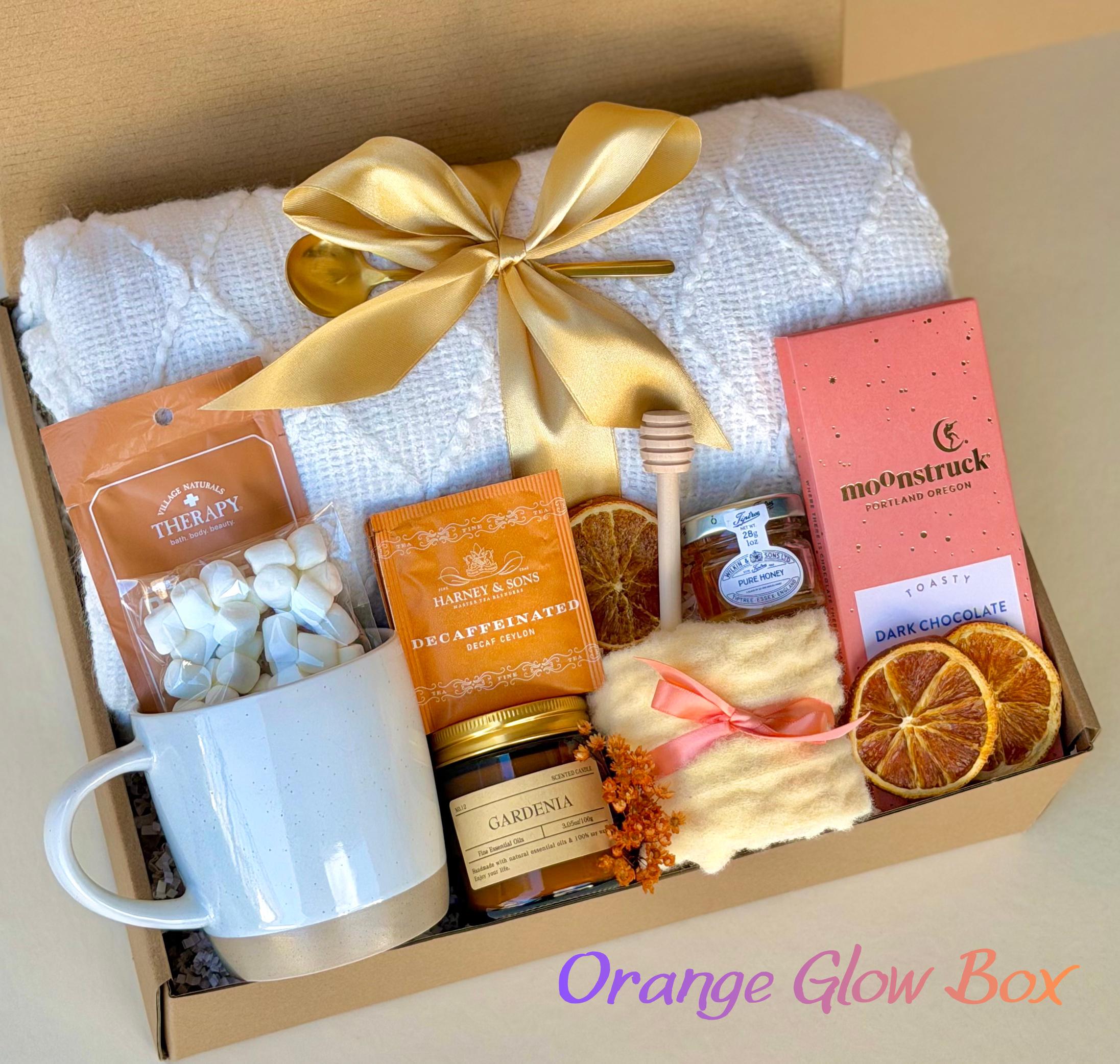 Self Care Gift Box With Candle & Blanket, Spa Relaxation Gift Set ...