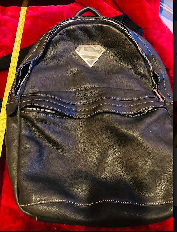 Leather Superman Backpack, Vintage w. silver - Gem