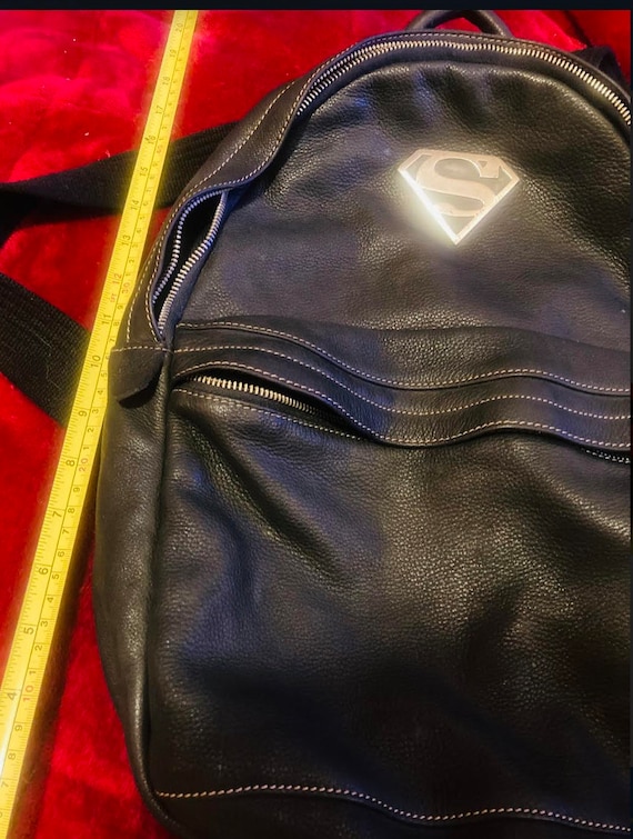 Leather Superman Backpack, Vintage w. silver - Gem