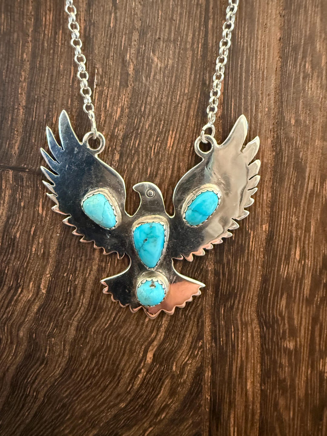 Native Inspired Turquoise Thunderbird Necklace - Etsy