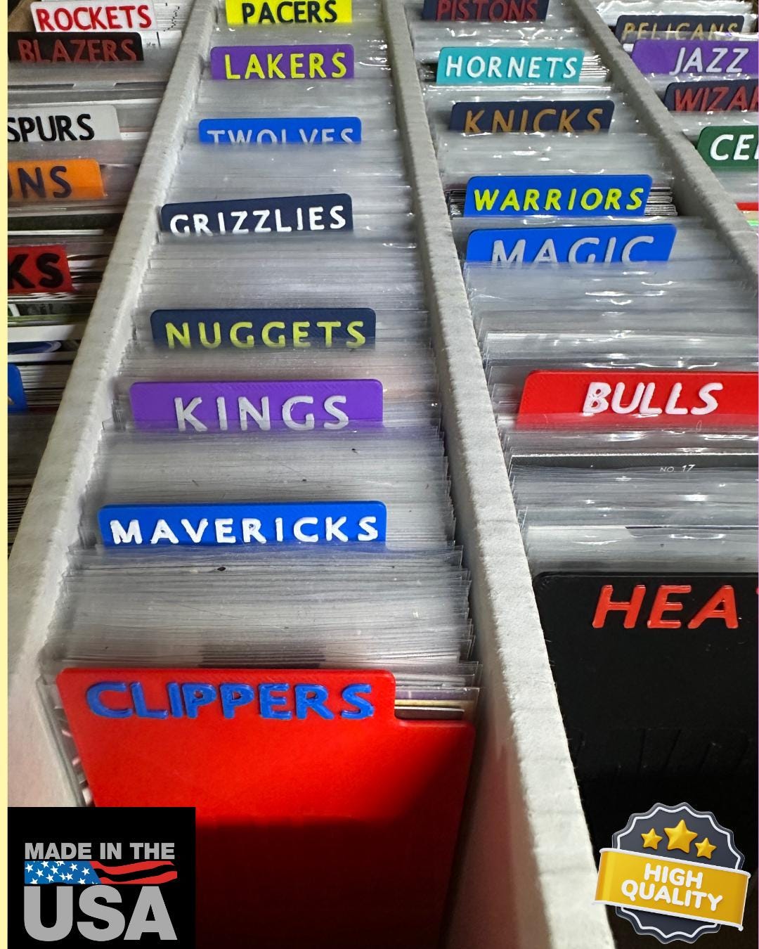 30 NBA Team Sports Card Dividers BASKETBALL Trading Cards Made in USA ...