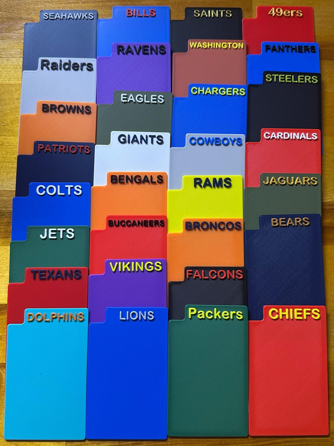 32 NFL Team Sports Card Dividers Football Trading Cards Made in USA ...