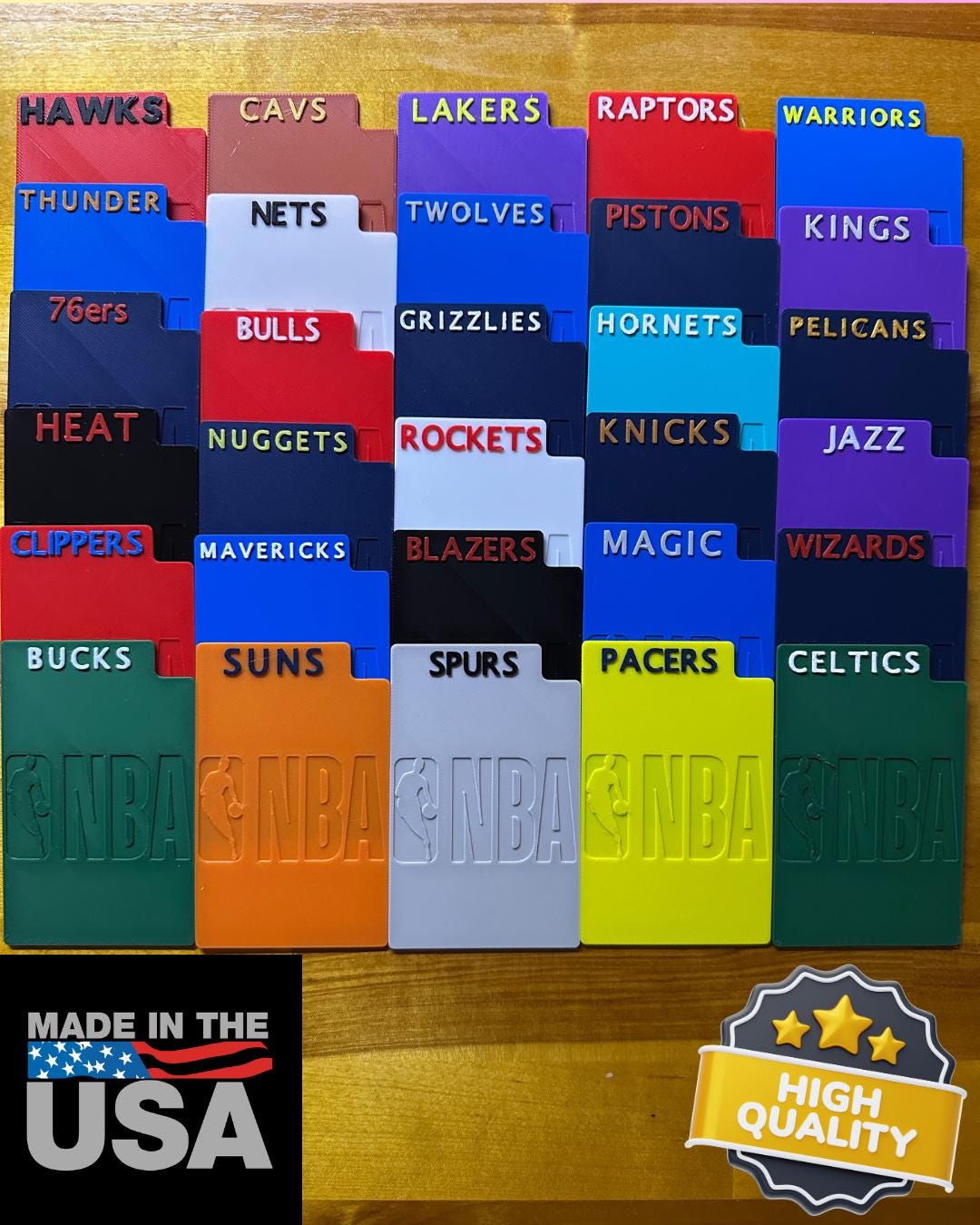 30 NBA Team Sports Card Dividers BASKETBALL Trading Cards Made in USA ...