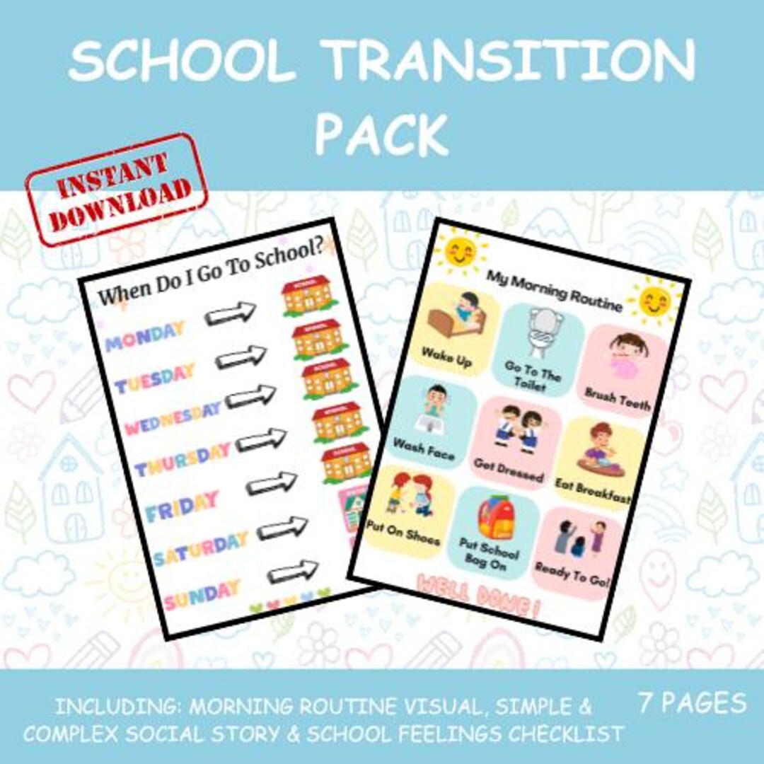 School Transitions Pack | Visual Schedule, Social Story & Routine ...