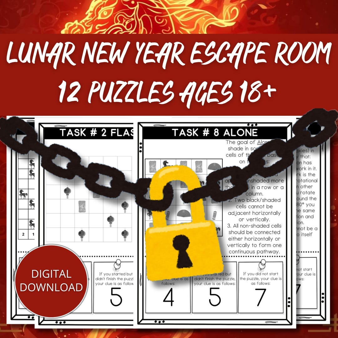 Lunar New Year Escape Room Game for Adults, Chinese New Year Escape ...