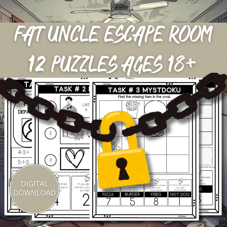 Family Escape Room Game, Adult Printable Escape Room Game, Escape Room ...