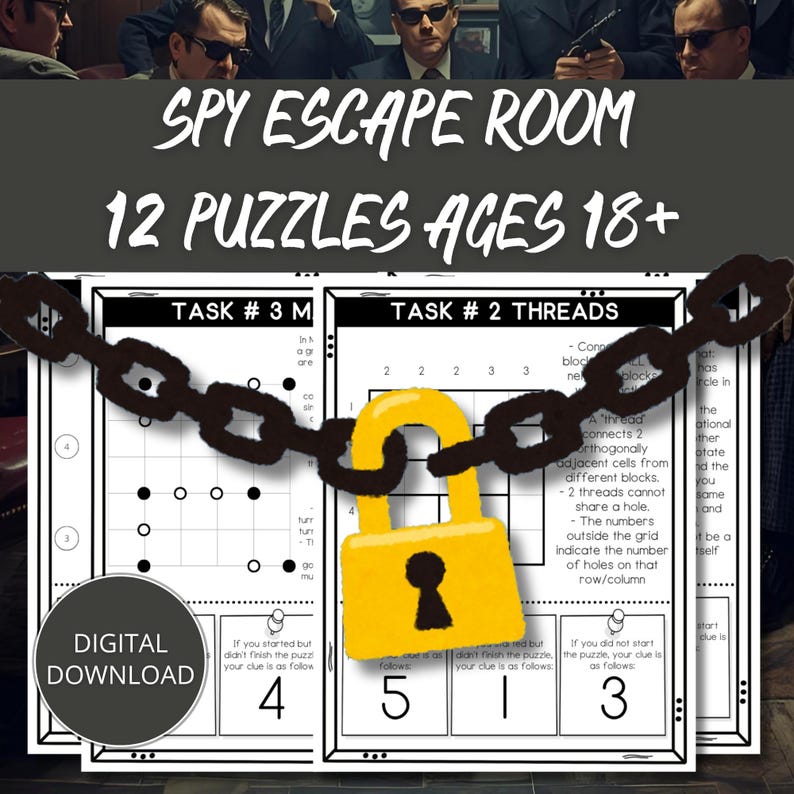 Spy Escape Room Adults, Secret Agent Spy Escape Room Printable, Secret ...