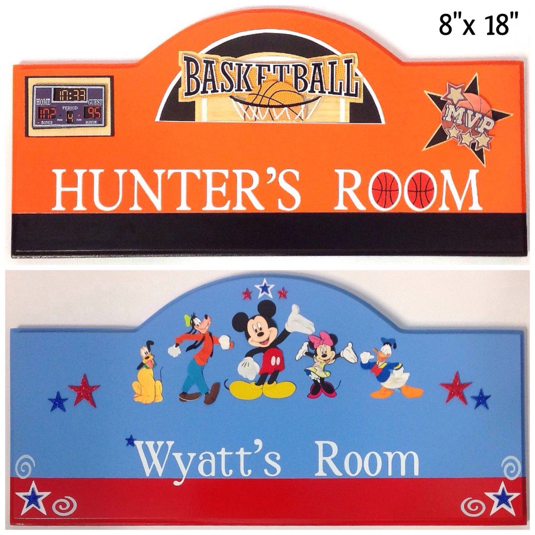 Boys Room Sign, Kids Door Hangers, Kids Door Signs,personalized Room ...