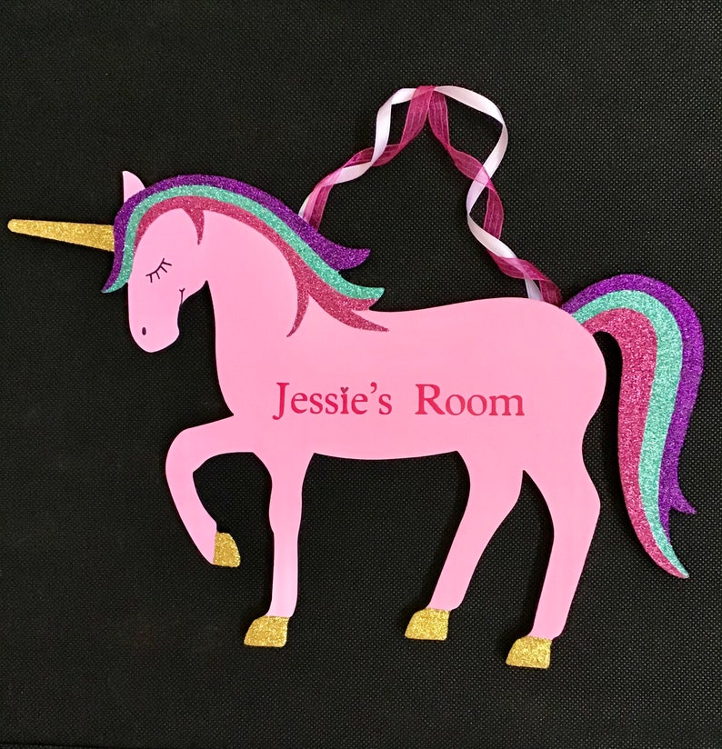 Unicorn decor Unicorn room decor unicorn signs girls door | Etsy