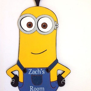 Minion Decor, Kids Door Signs, Minion Sign, Kids Door Hanger, Nursery ...