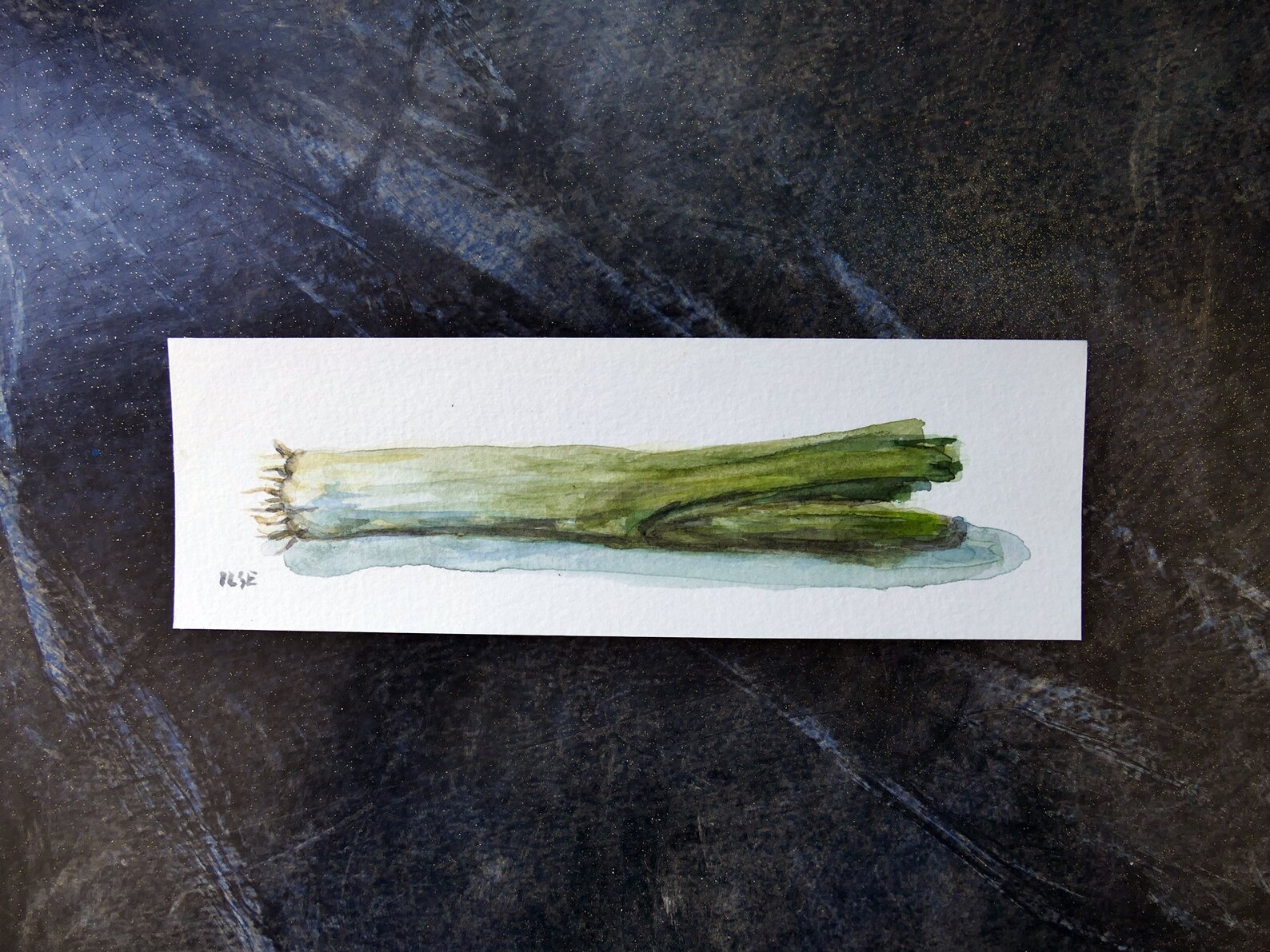 Leek Miniature Watercolor Painting Original Veggie Dolls | Etsy