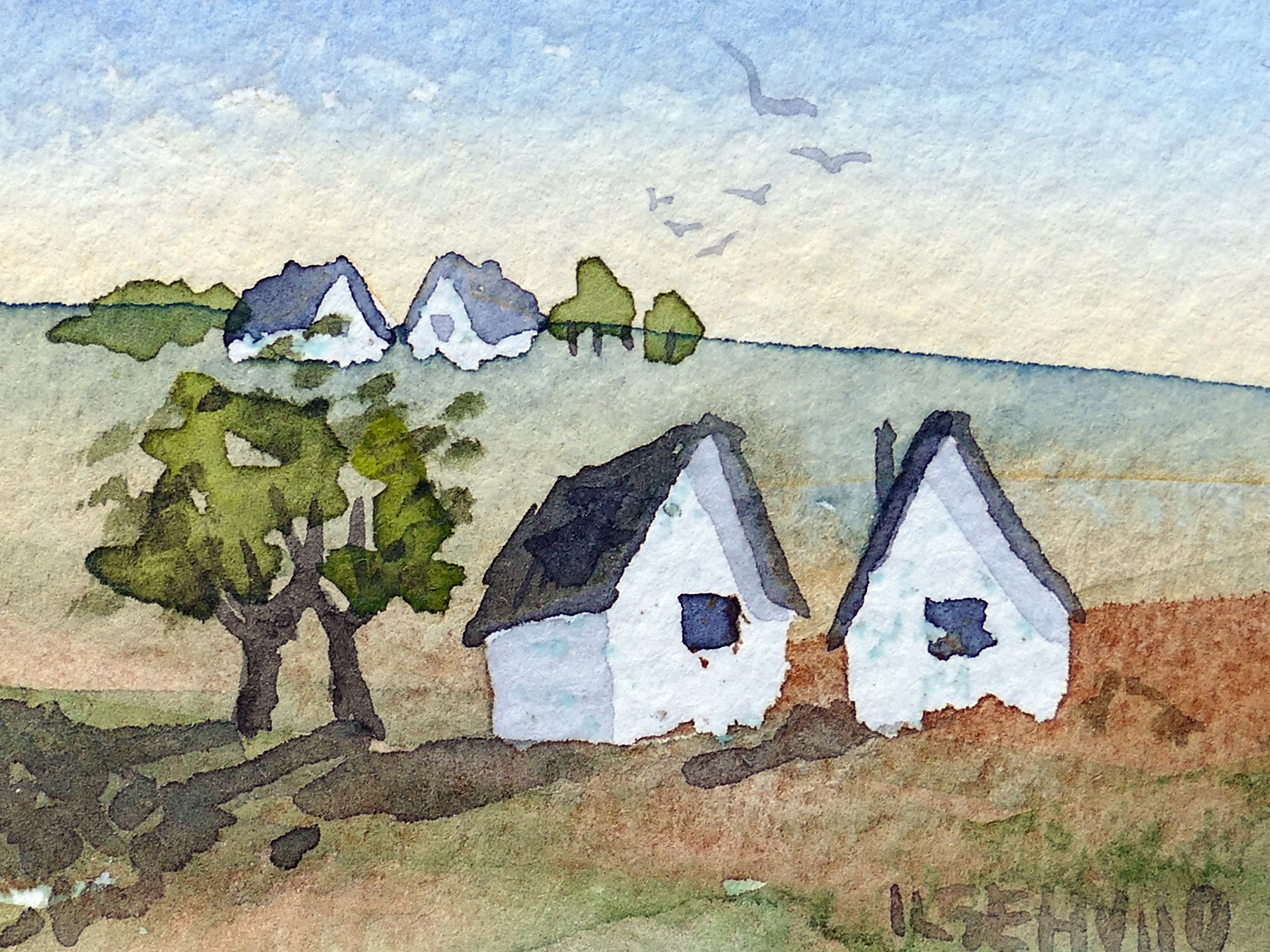 Miniature Watercolor Landscape Tiny Original Painting by - Etsy Sweden